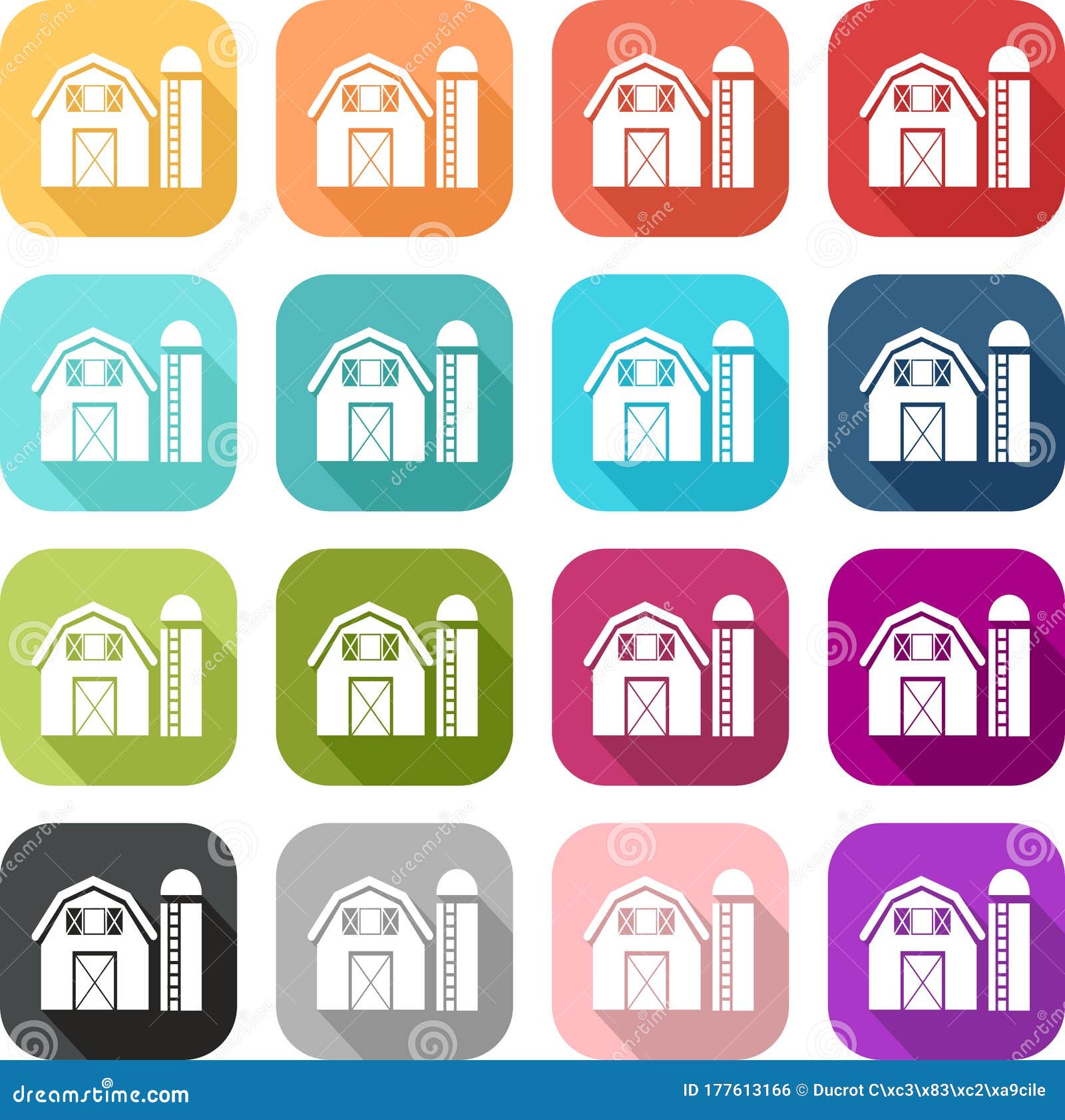 Coloured farm icon stock vector. Illustration of coloured - 177613166