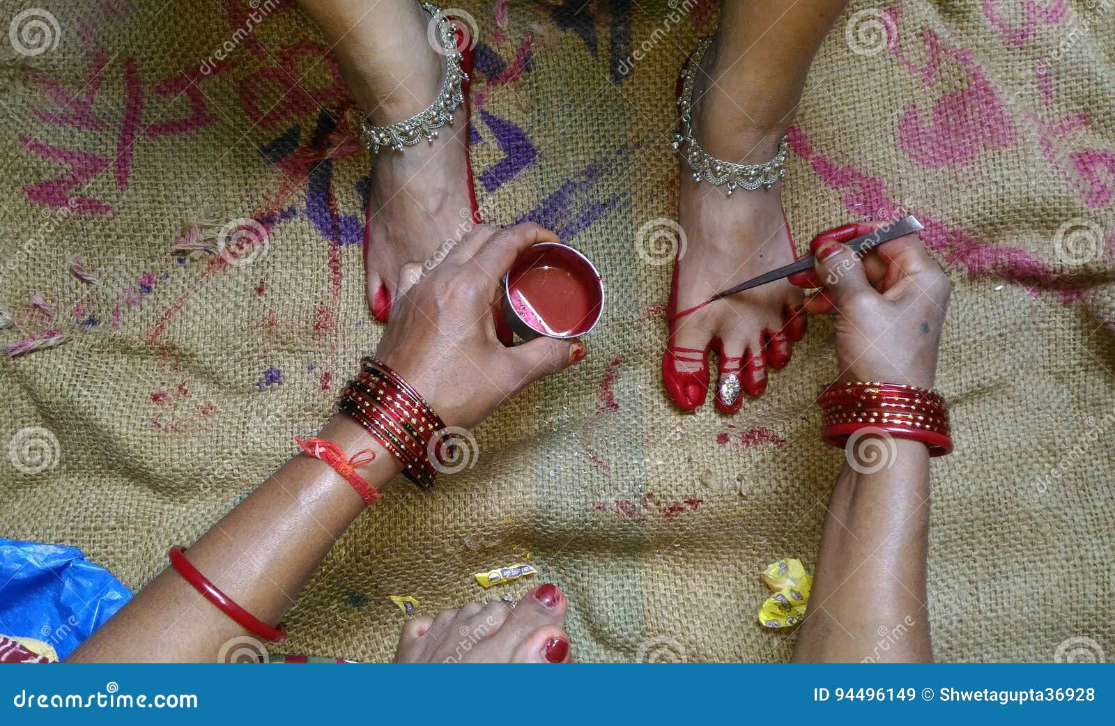 Coloured feet stock image. Image of coloured, indianculture - 94496149