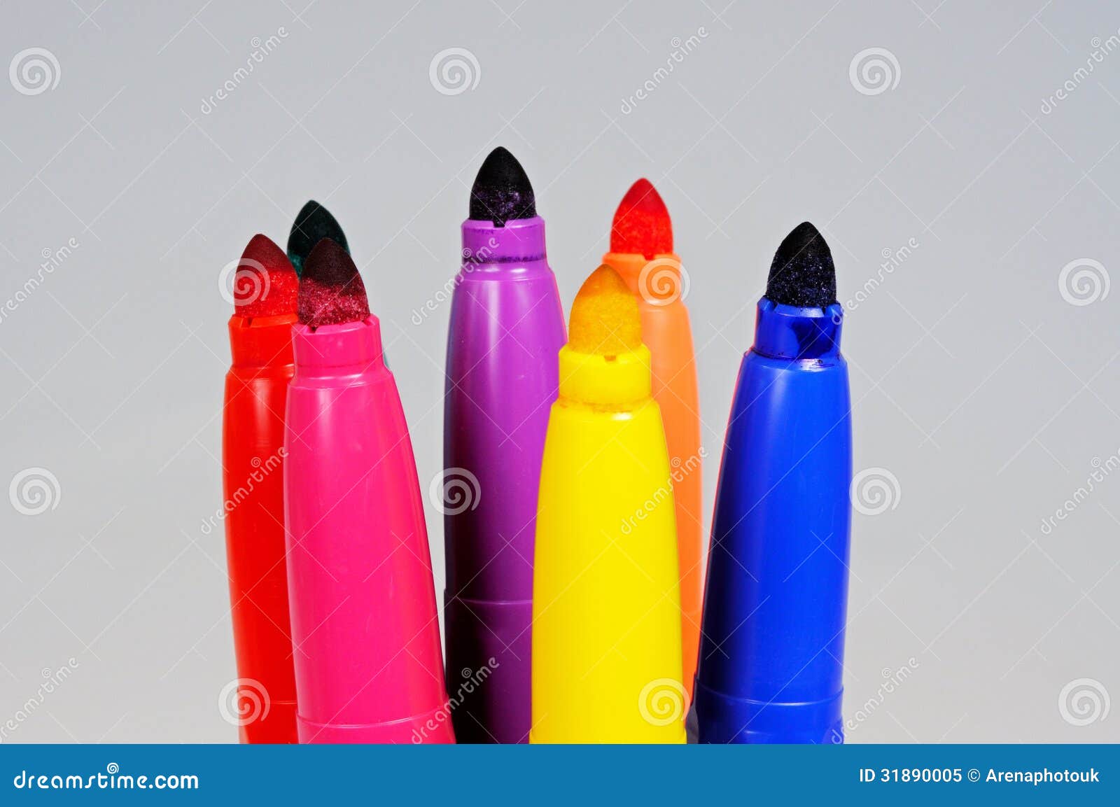 Coloured felt tipped pens. stock image. Image of european - 31890005