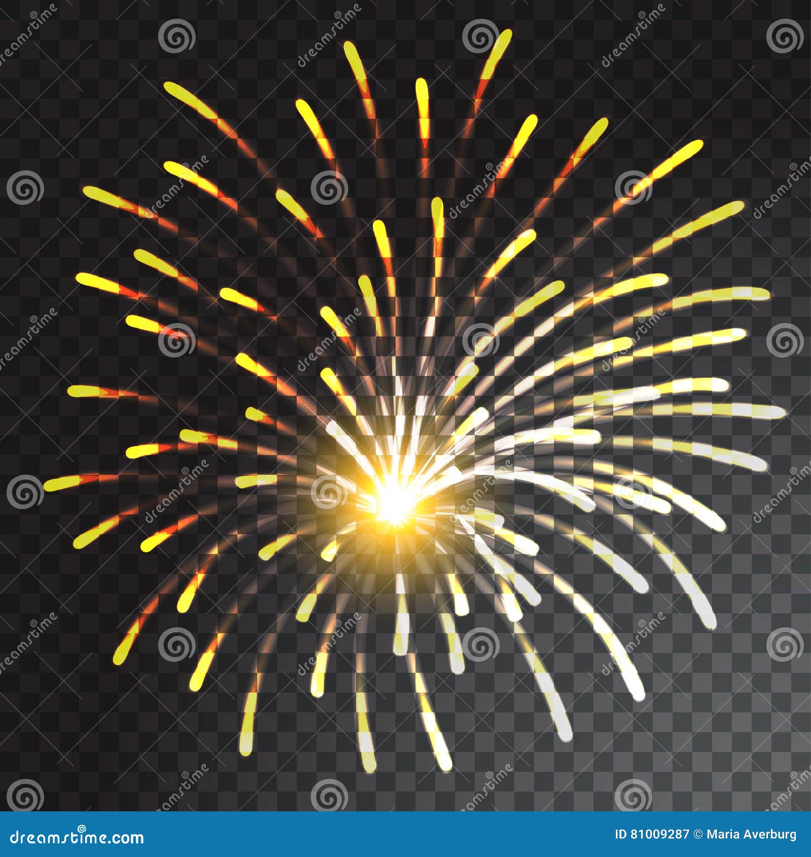 Coloured Firework Isolated on Transparent Background. Vector ...