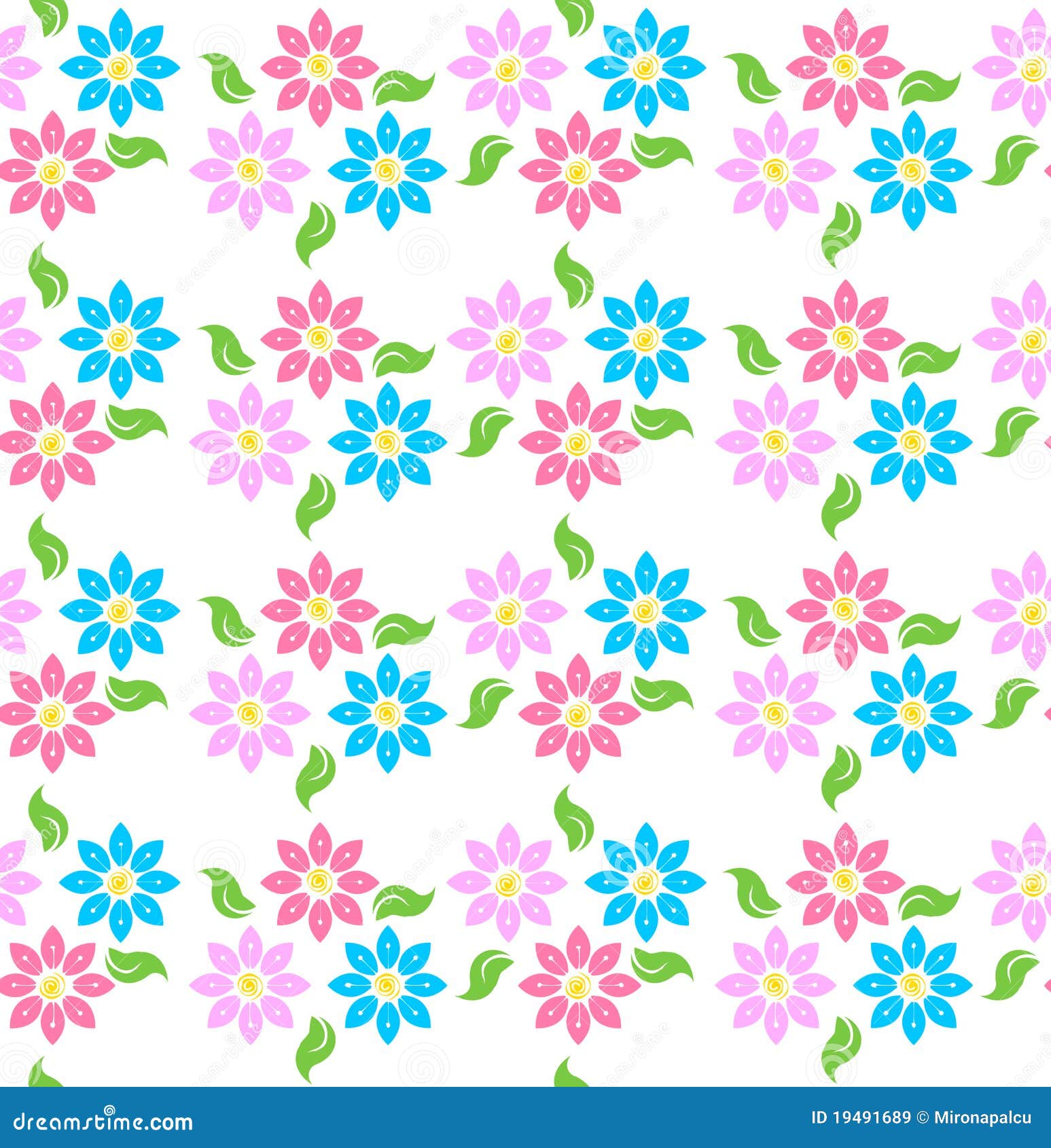 Coloured flowers pattern stock vector. Illustration of abundant - 19491689