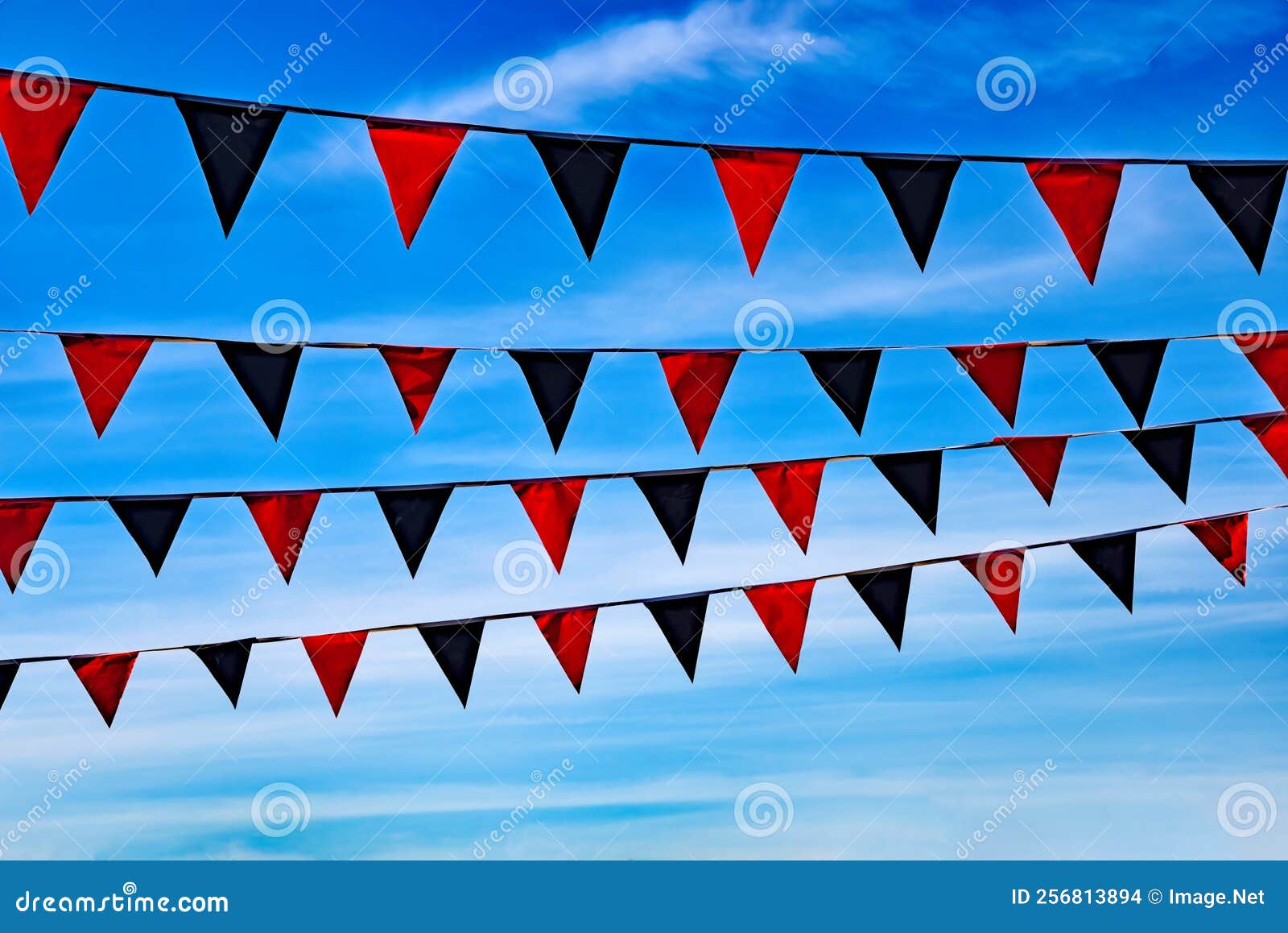 Coloured Flying Pennons on Blue Sky Background Stock Photo - Image of ...