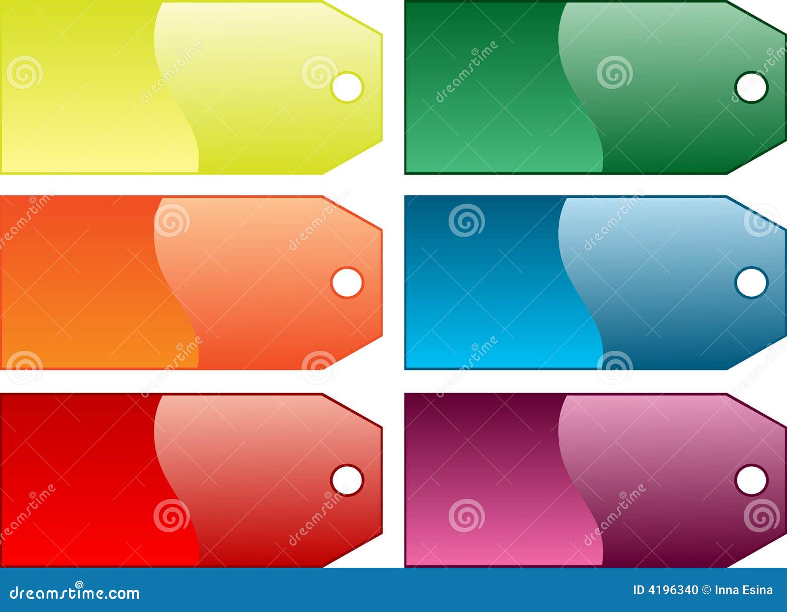 Coloured gift tags stock vector. Illustration of note - 4196340