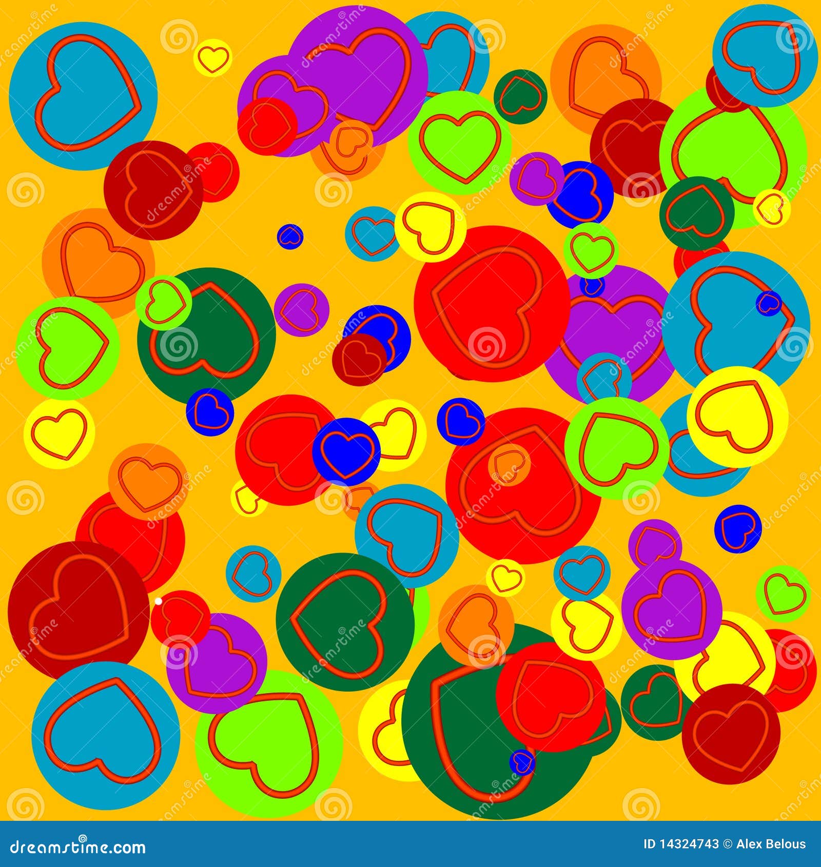 Coloured hearts stock vector. Illustration of design - 14324743