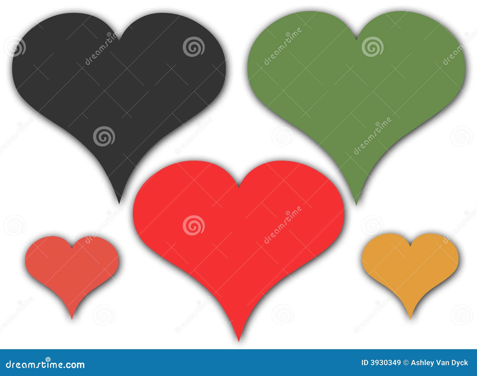 Coloured Hearts stock illustration. Illustration of icon - 3930349