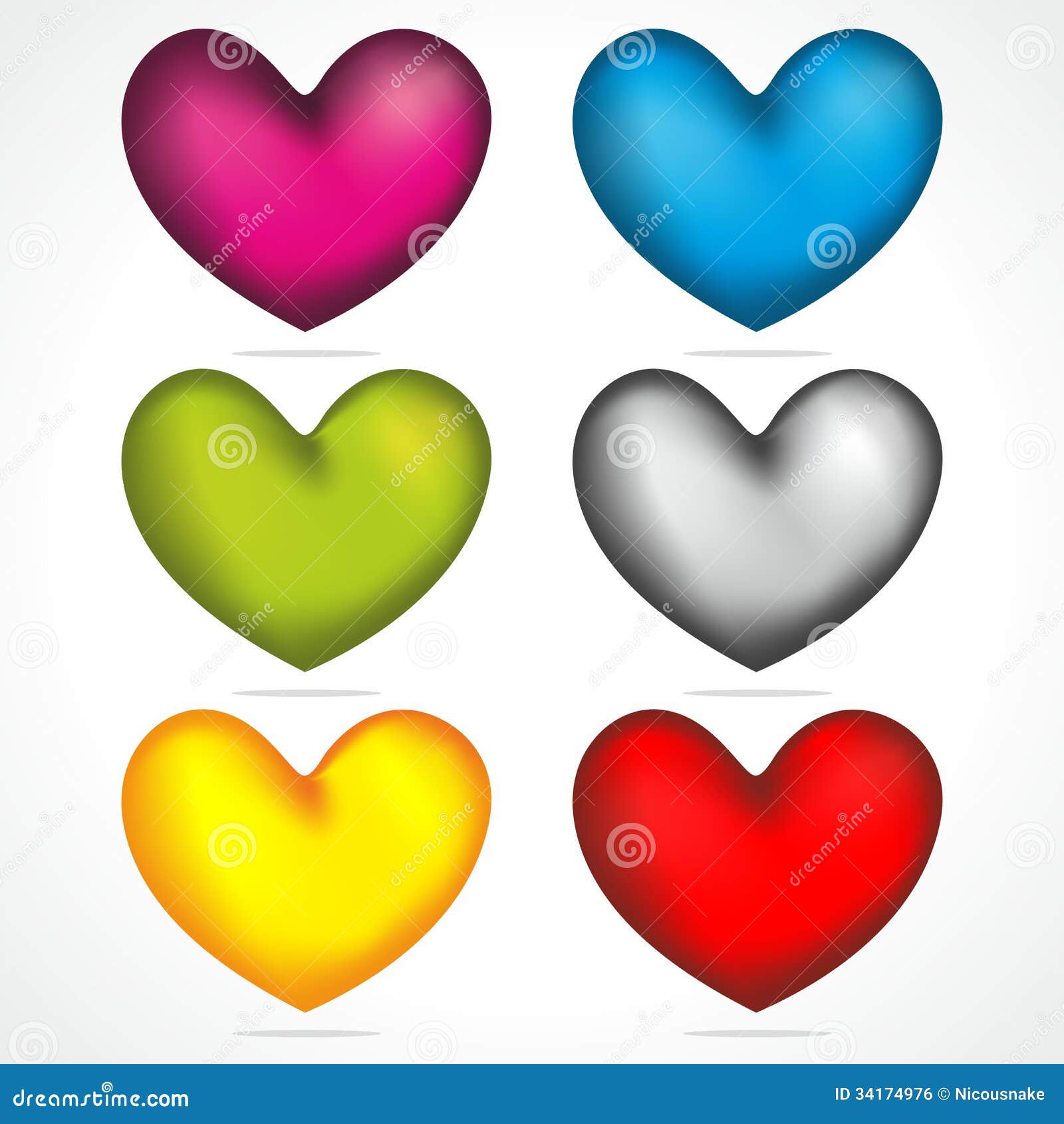 Coloured Hearts mix stock vector. Illustration of background - 34174976