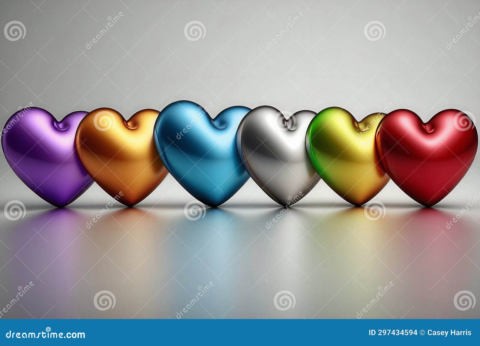 Coloured Hearts stock illustration. Illustration of love - 297434594