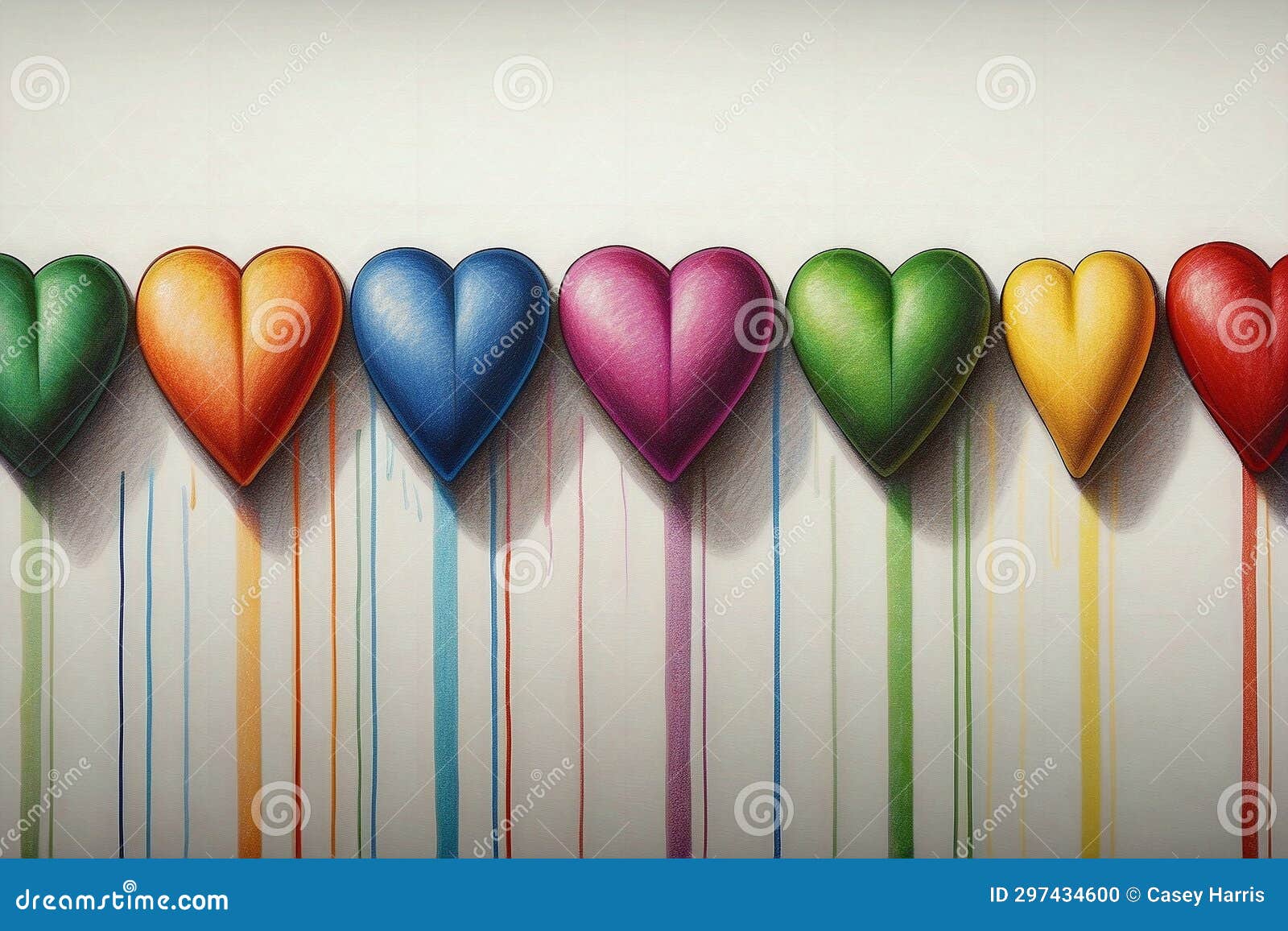 Coloured Hearts stock illustration. Illustration of play - 297434600