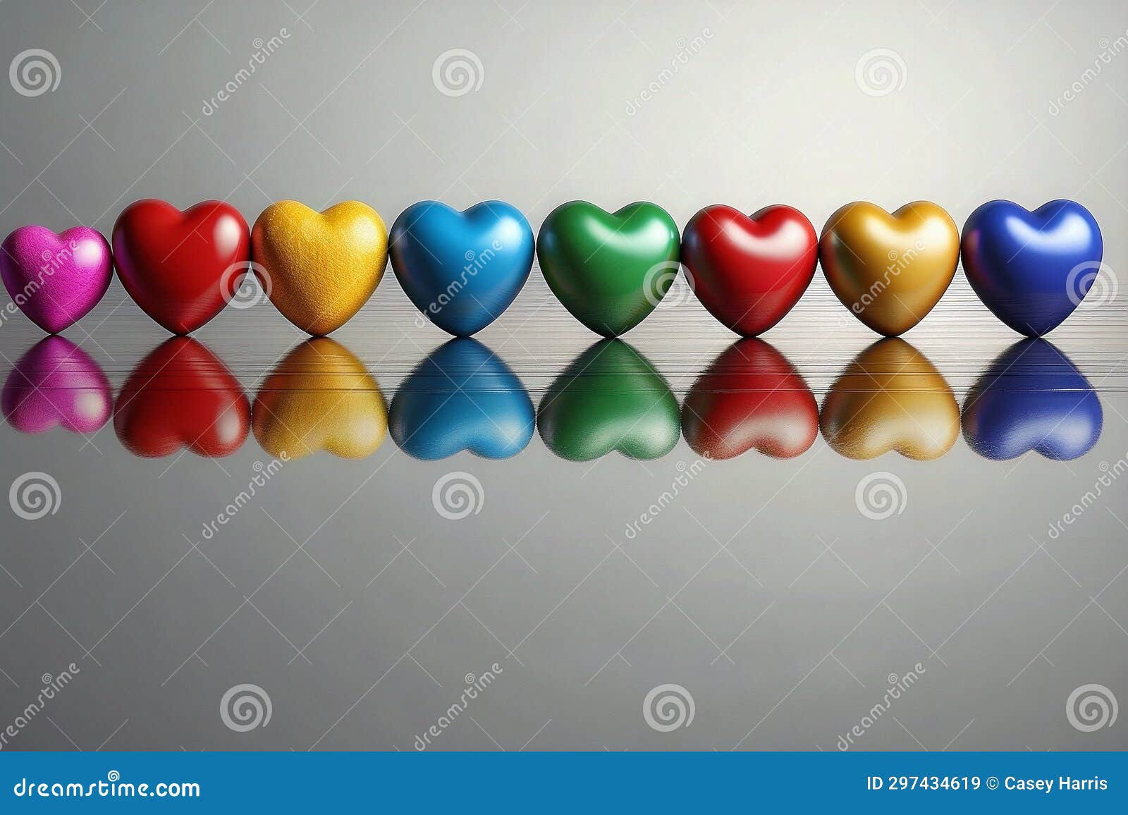 Coloured Hearts stock illustration. Illustration of love - 297434619
