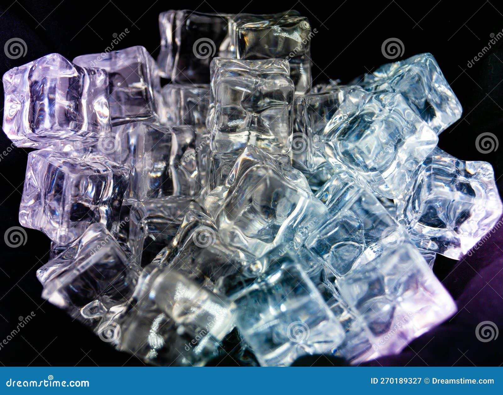 Coloured ice cubes stock image. Image of freezer, crystal - 270189327