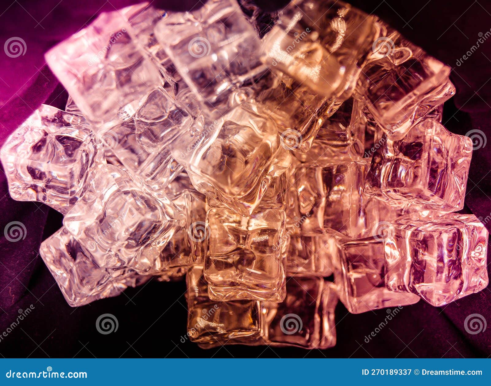 Coloured ice cubes stock image. Image of crystal, freshness - 270189337