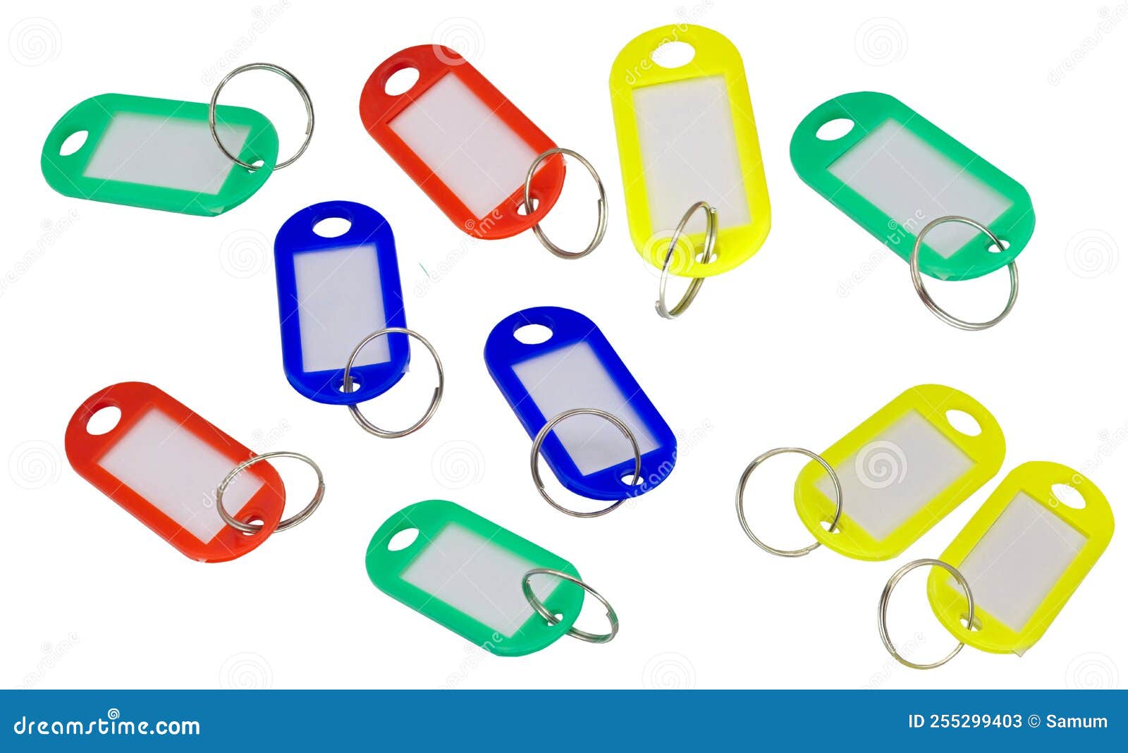 Coloured Key Tags with a Paper Insert Stock Image - Image of isolated ...