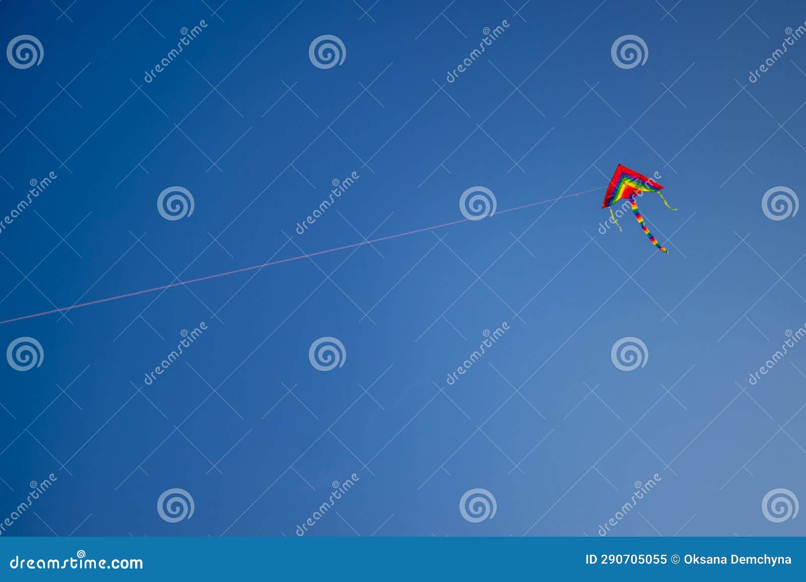 Colorful Kite on a Background of Blue Sky. Space for Text Stock Image ...