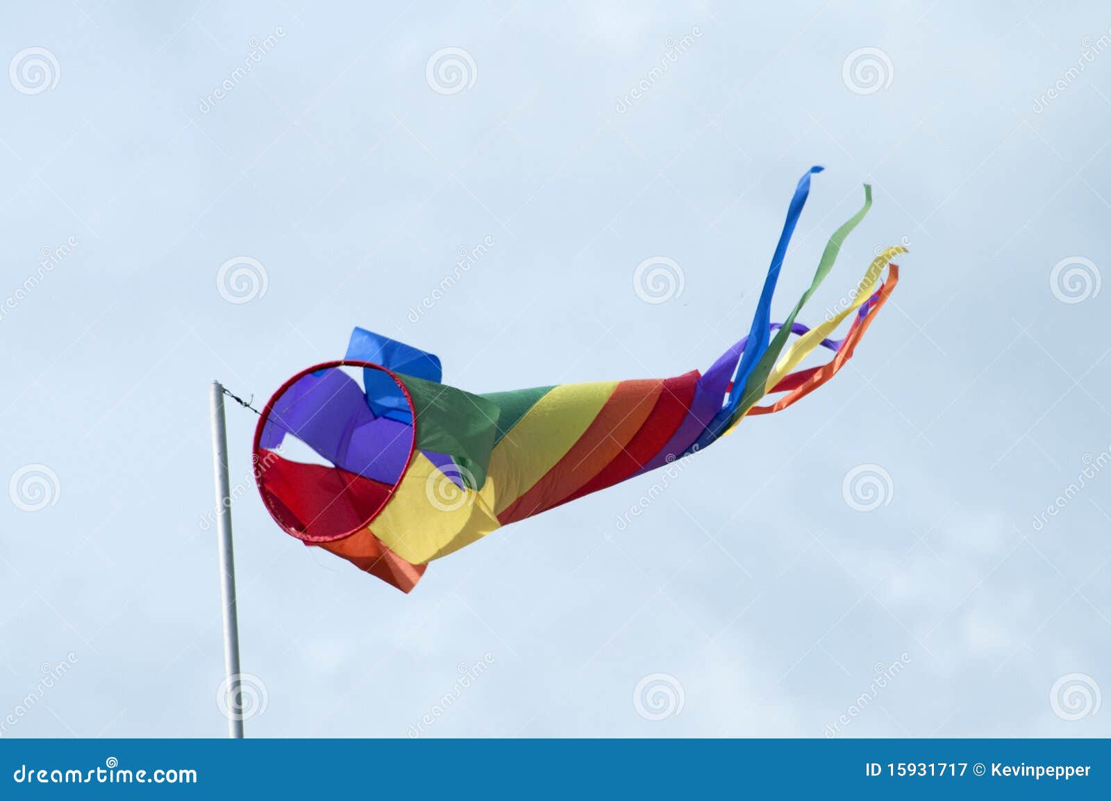 Coloured Kite on Pole Windy Day Stock Image - Image of windy, dangle ...