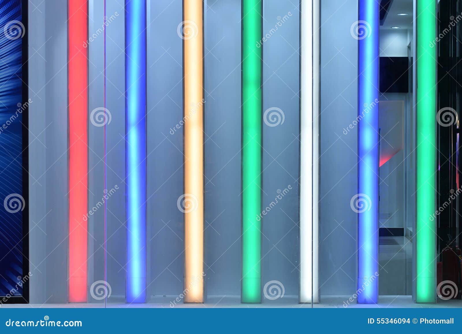 Coloured led light wall stock photo. Image of floor, decor - 55346094