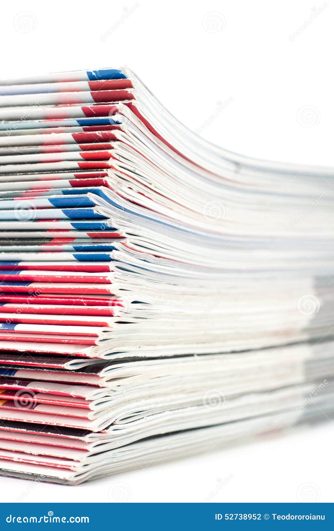 Coloured magazines pile stock photo. Image of monthly - 52738952