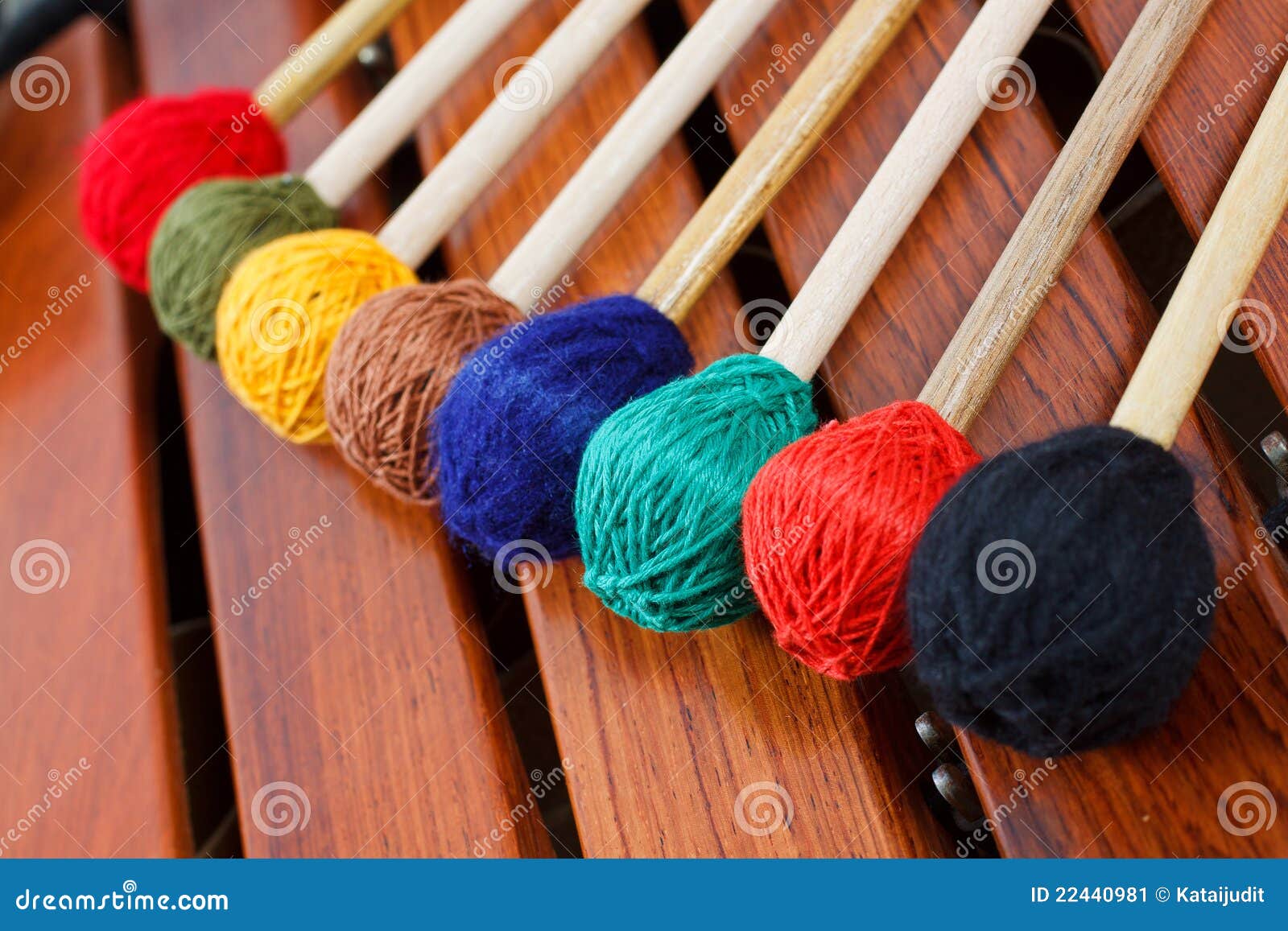Coloured Mallets on Marimba Stock Image - Image of keys, close: 22440981