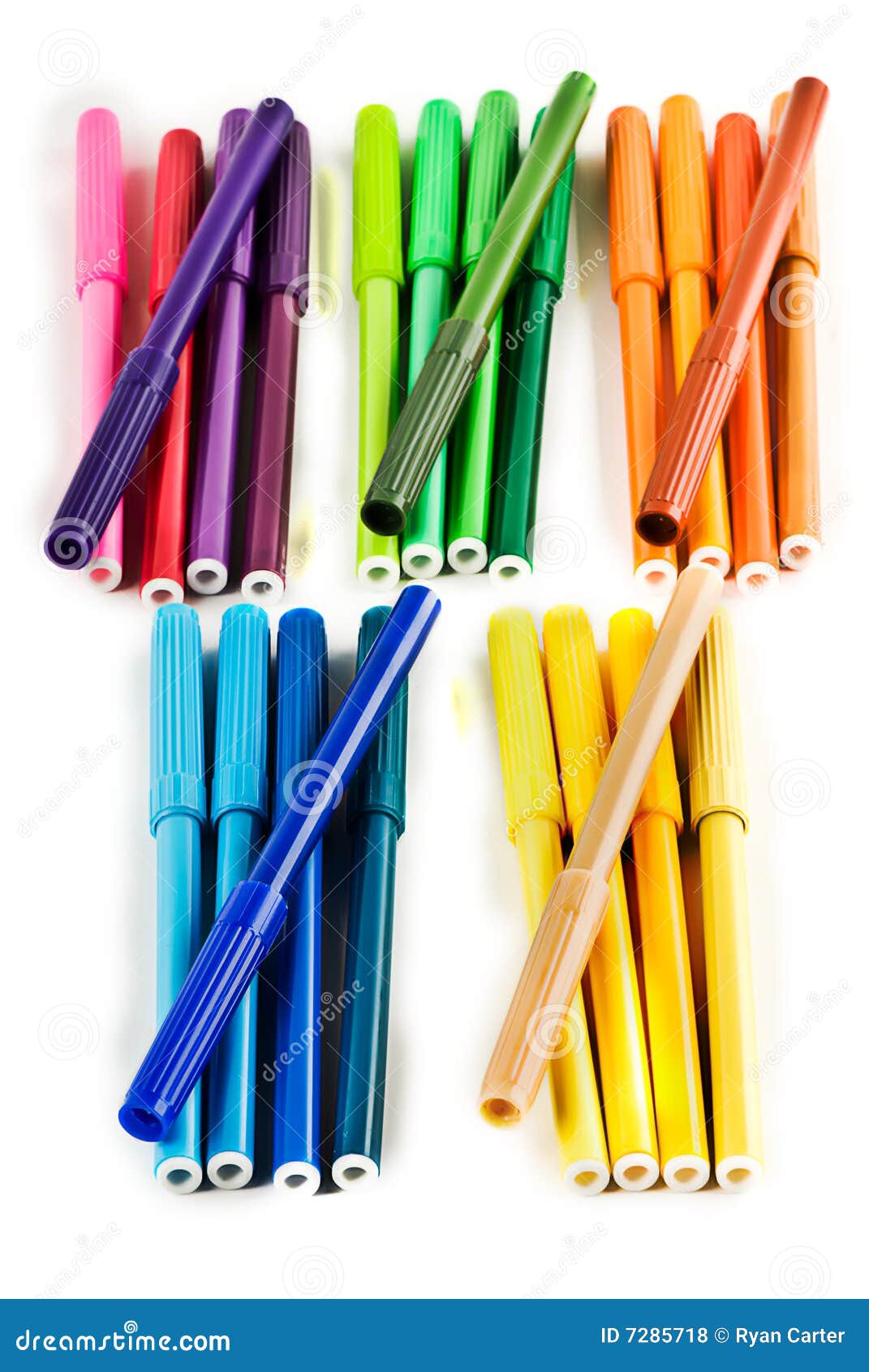 Coloured Markers stock photo. Image of isolated, permanent - 7285718
