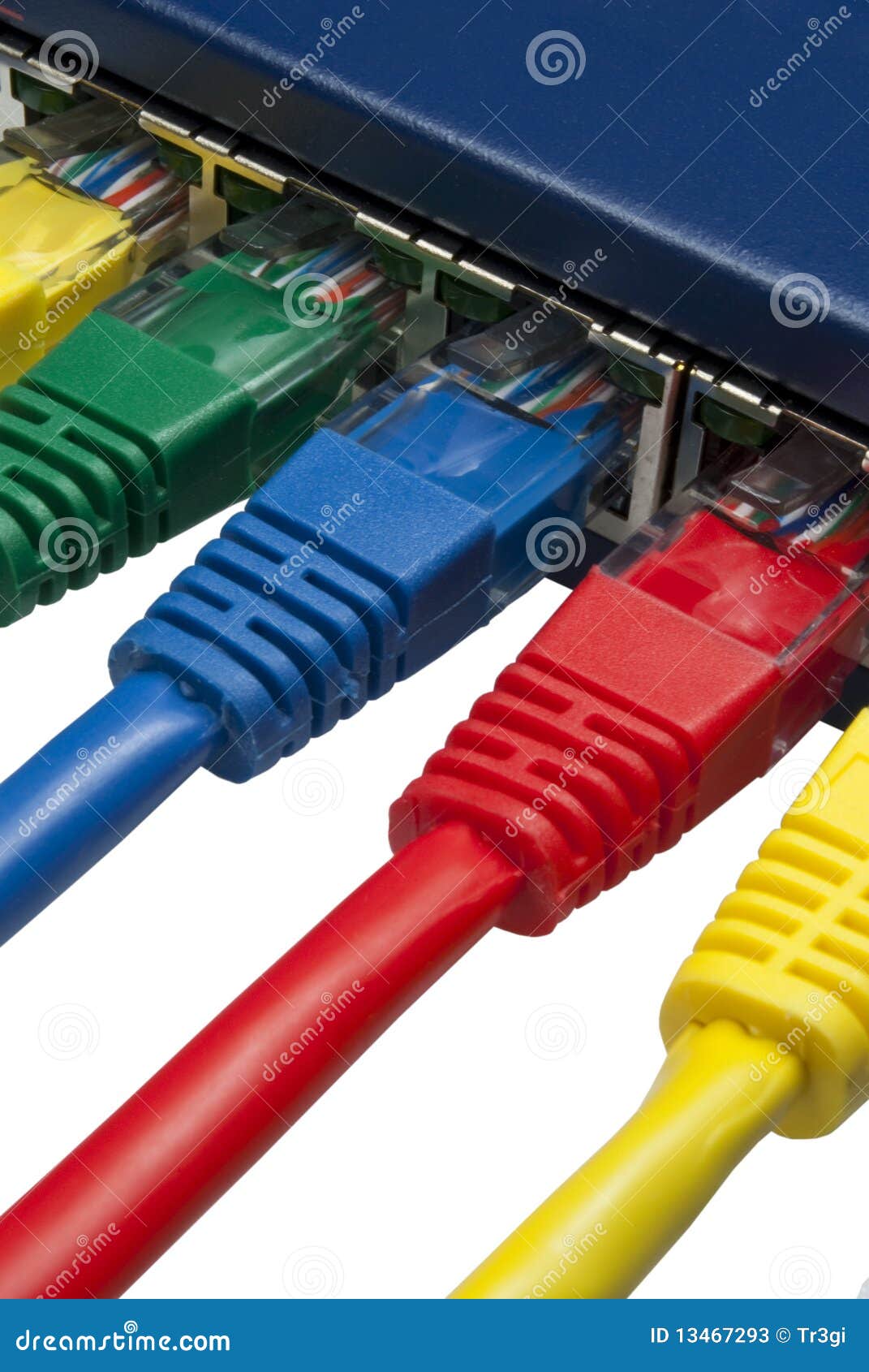 Coloured Network Plugs Connected To Router Stock Image - Image of ...