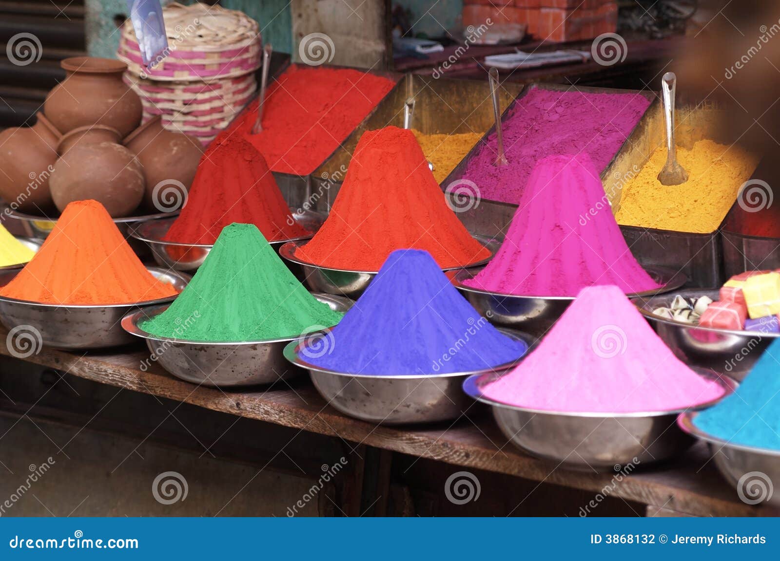Coloured Paint Powder for Sale Stock Photo - Image of silver, festival ...