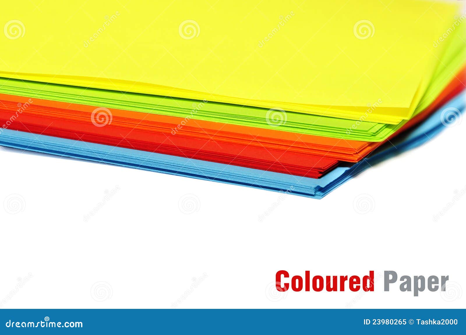 Coloured paper stock image. Image of paperpile, green - 23980265