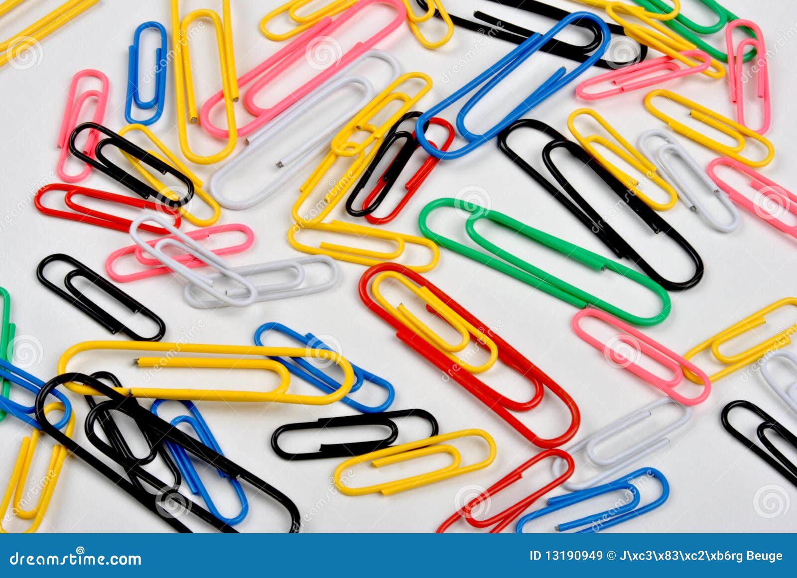 Coloured Paper Clips and a White Background Stock Image - Image of ...