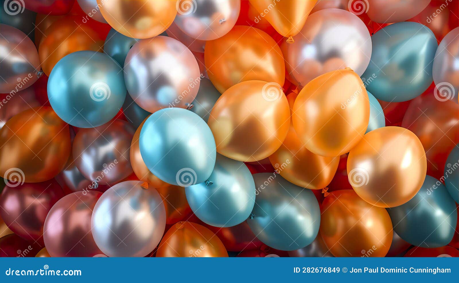 Coloured Party Balloons Background Illustration. Royalty-Free Cartoon ...