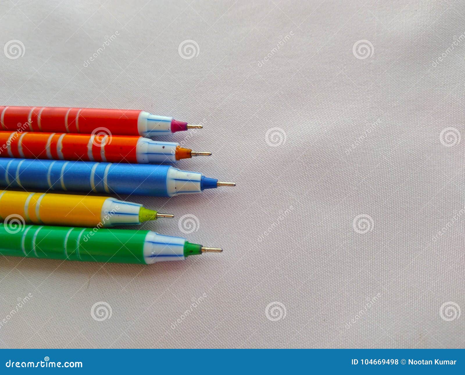 Coloured Pen with Cap Isolated Stock Photo - Image of yellow ...