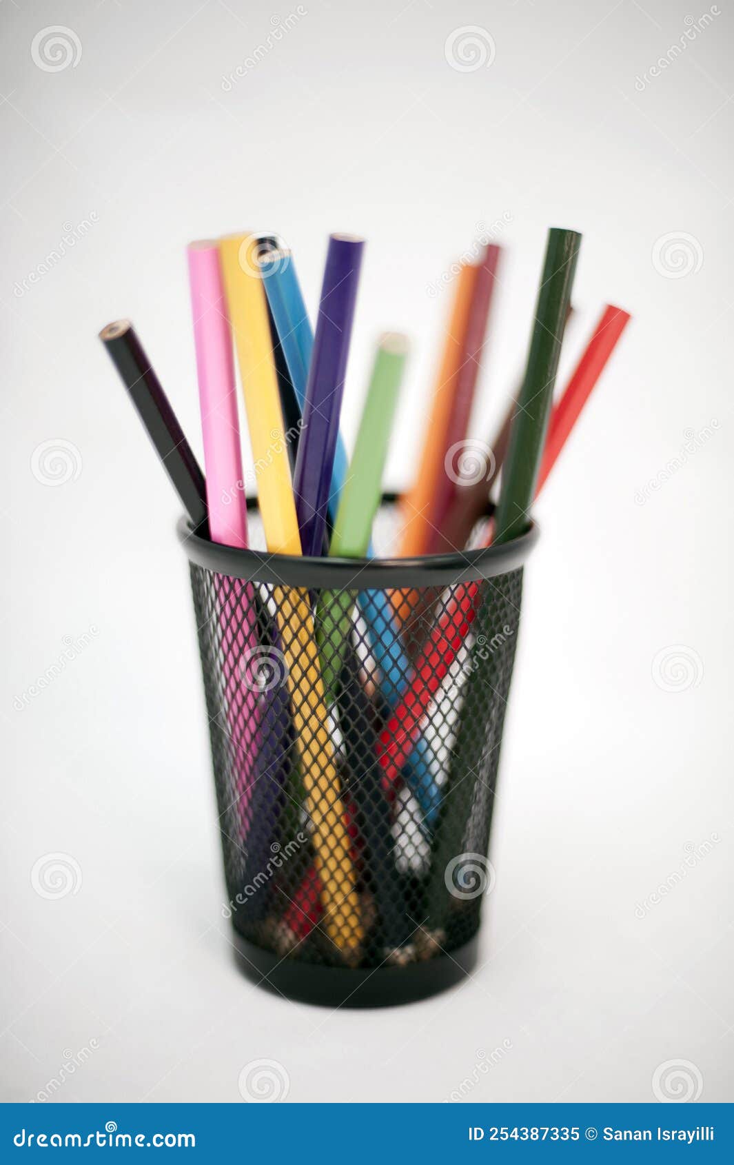 Coloured Pencil Crayons in a Container Stock Image - Image of sketching ...