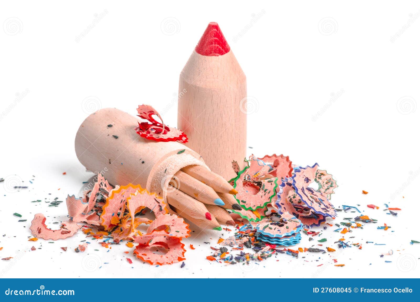 Coloured Pencil Crayons and Shavings Stock Image - Image of pointed ...
