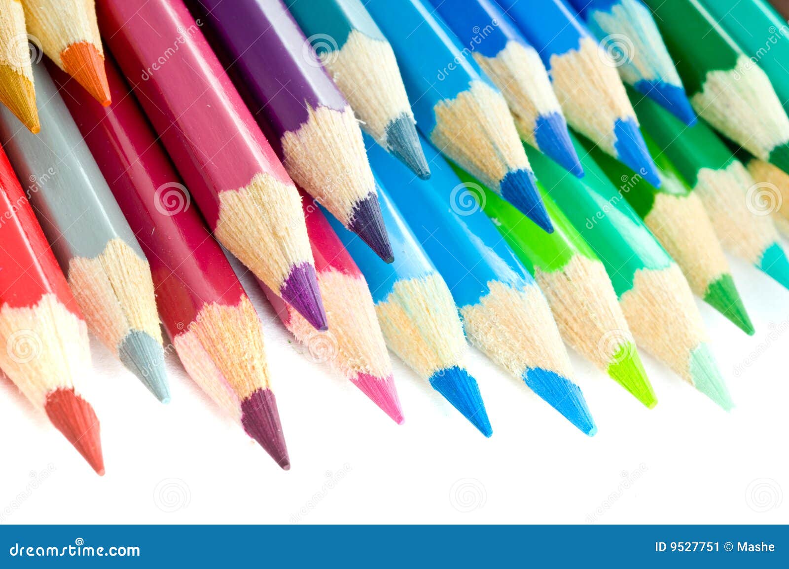 Coloured pencils stock image. Image of aligned, colored - 9527751