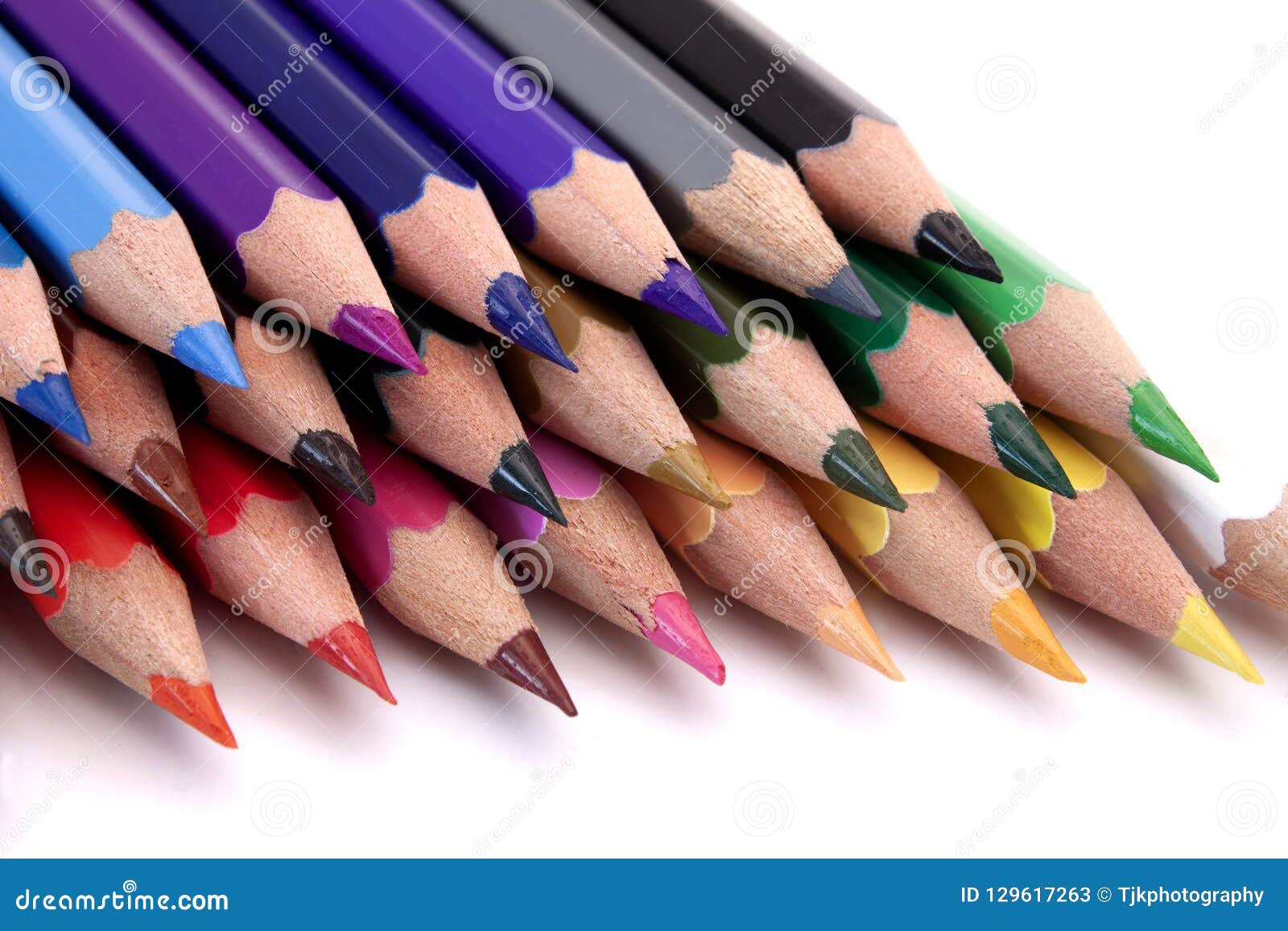 Coloured Pencils in Assorted Piles Stock Image - Image of object ...