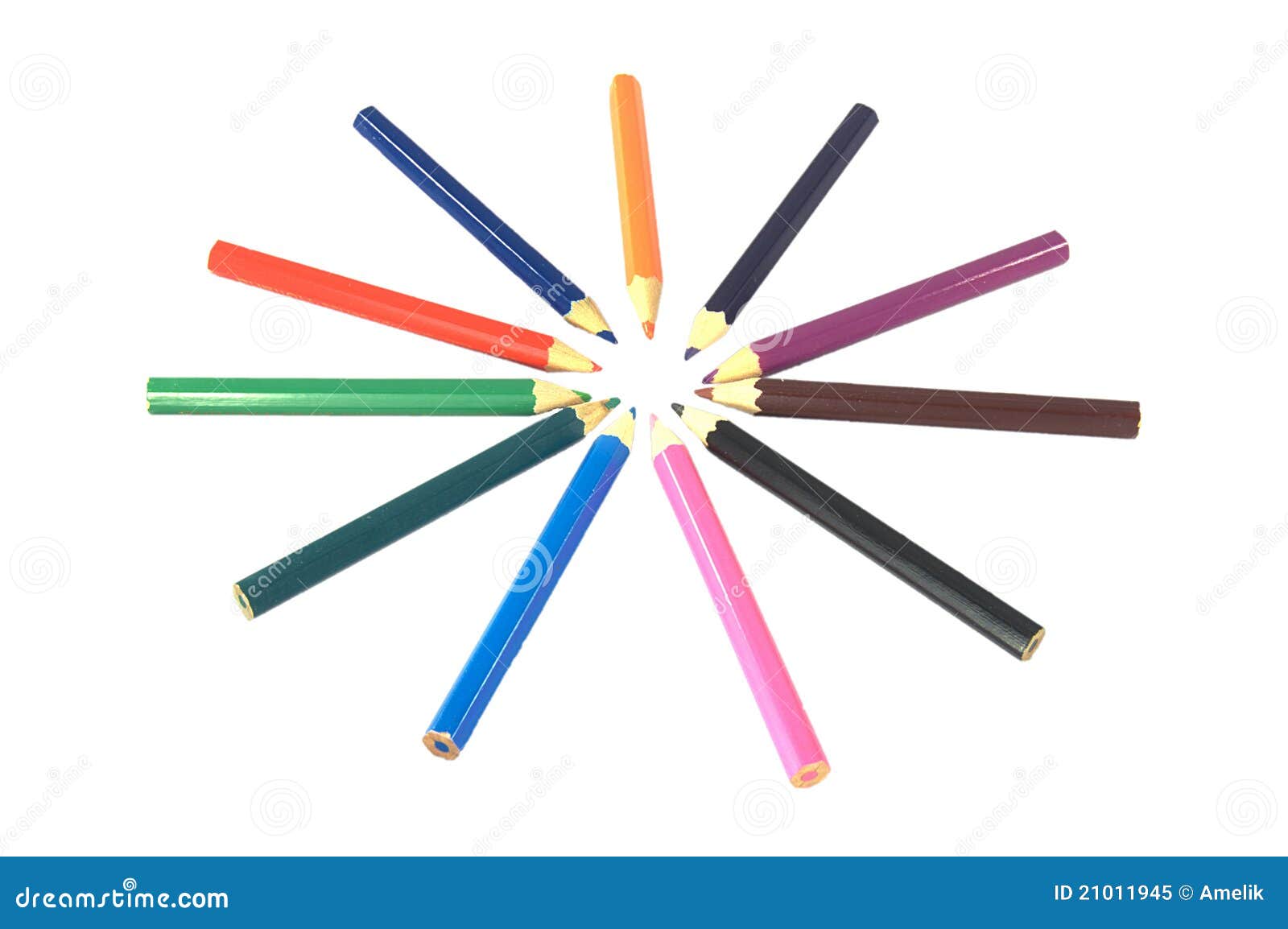 Coloured Pencils in a Circle Stock Image - Image of pencils, artist ...