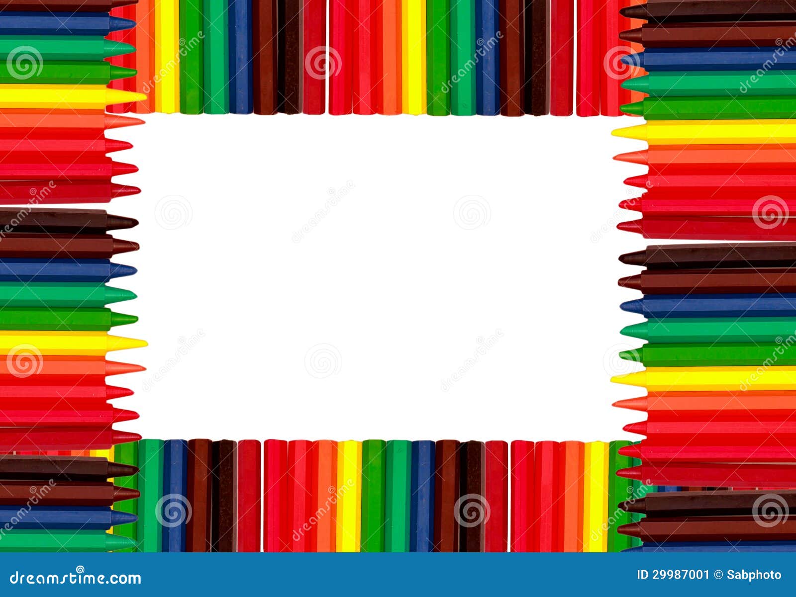 Coloured Pencils Frame stock image. Image of empty, colored - 29987001