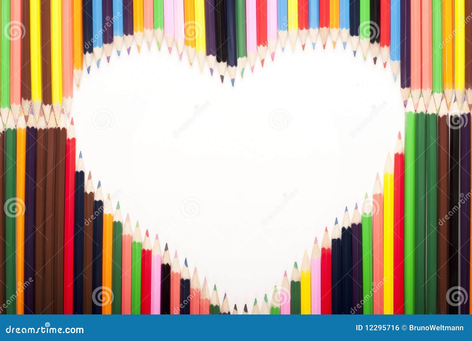 Coloured Pencils Heart Shape Stock Photo - Image of closeup, craft ...