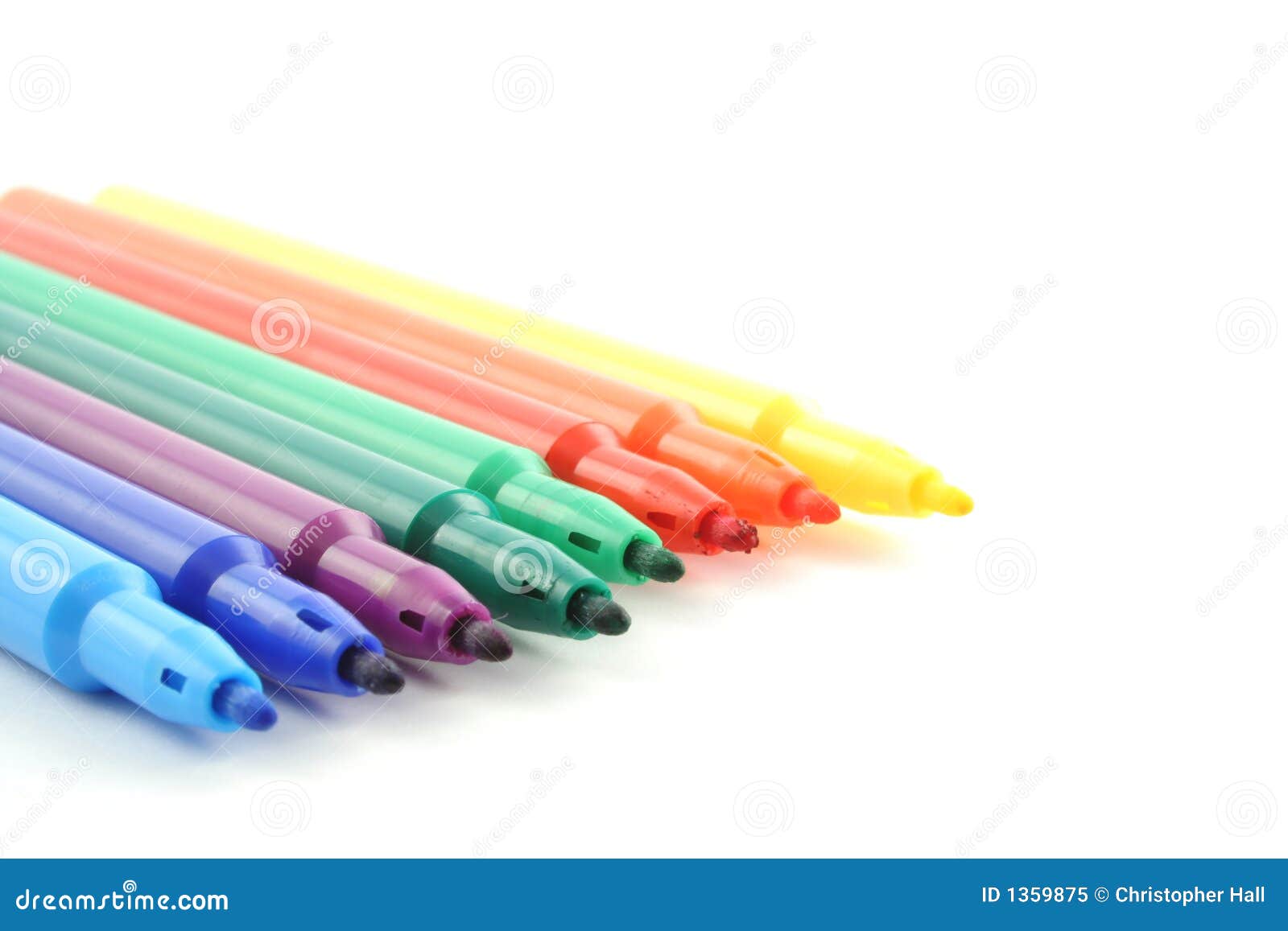 Coloured Pens stock image. Image of orange, colour, equipment - 1359875