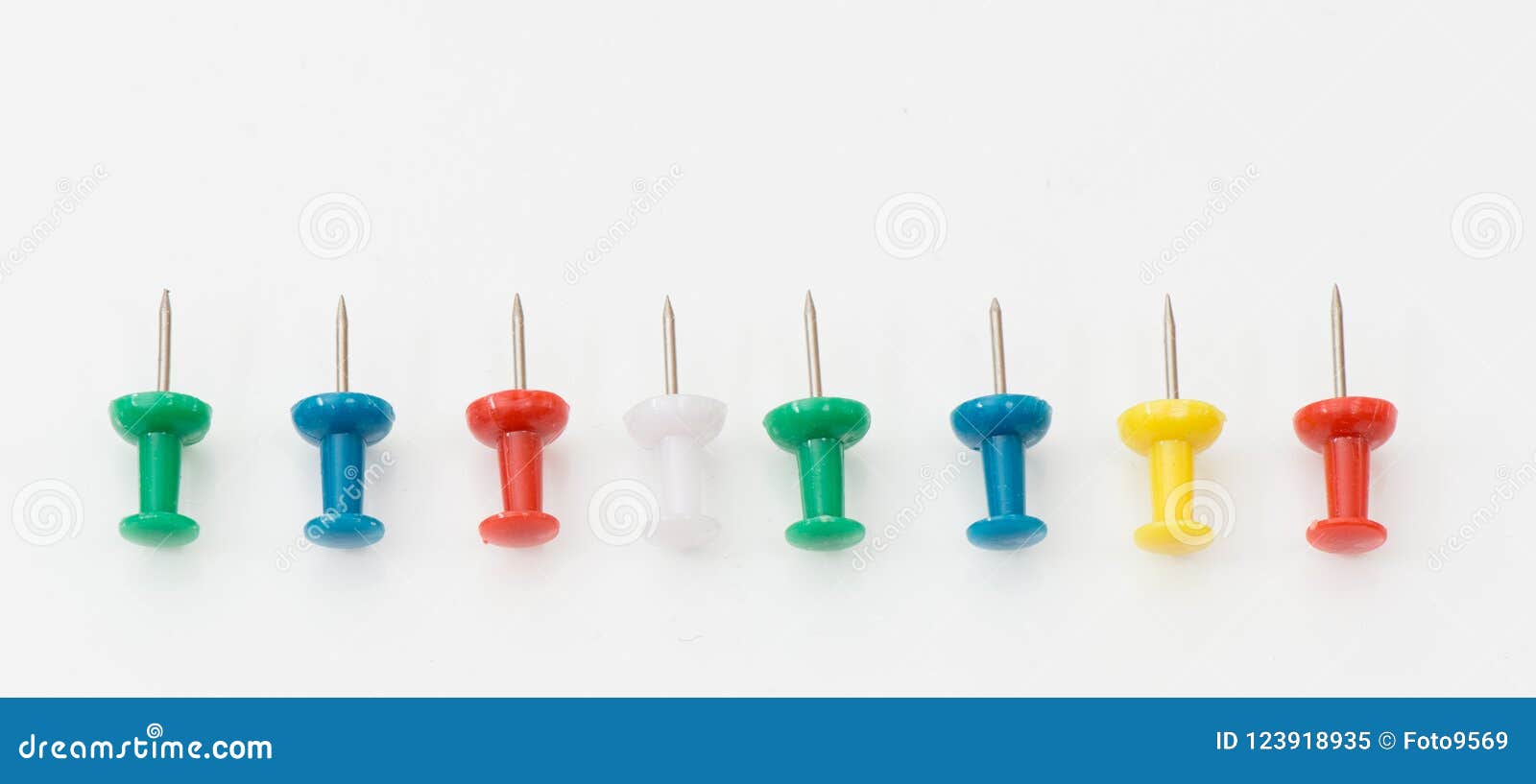 Coloured Pins for the Household or the Office in a Row Stock Image ...