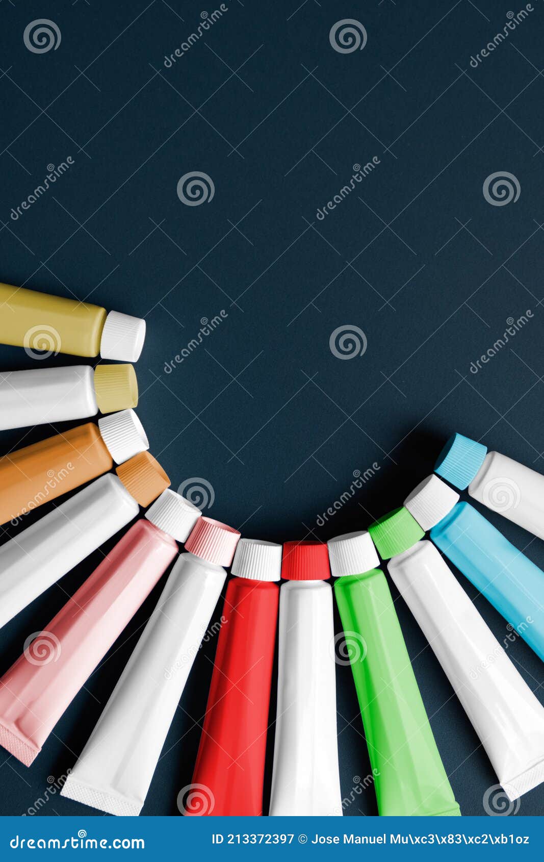 Coloured Plastic Tubes on Dark Background Stock Image - Image of ...