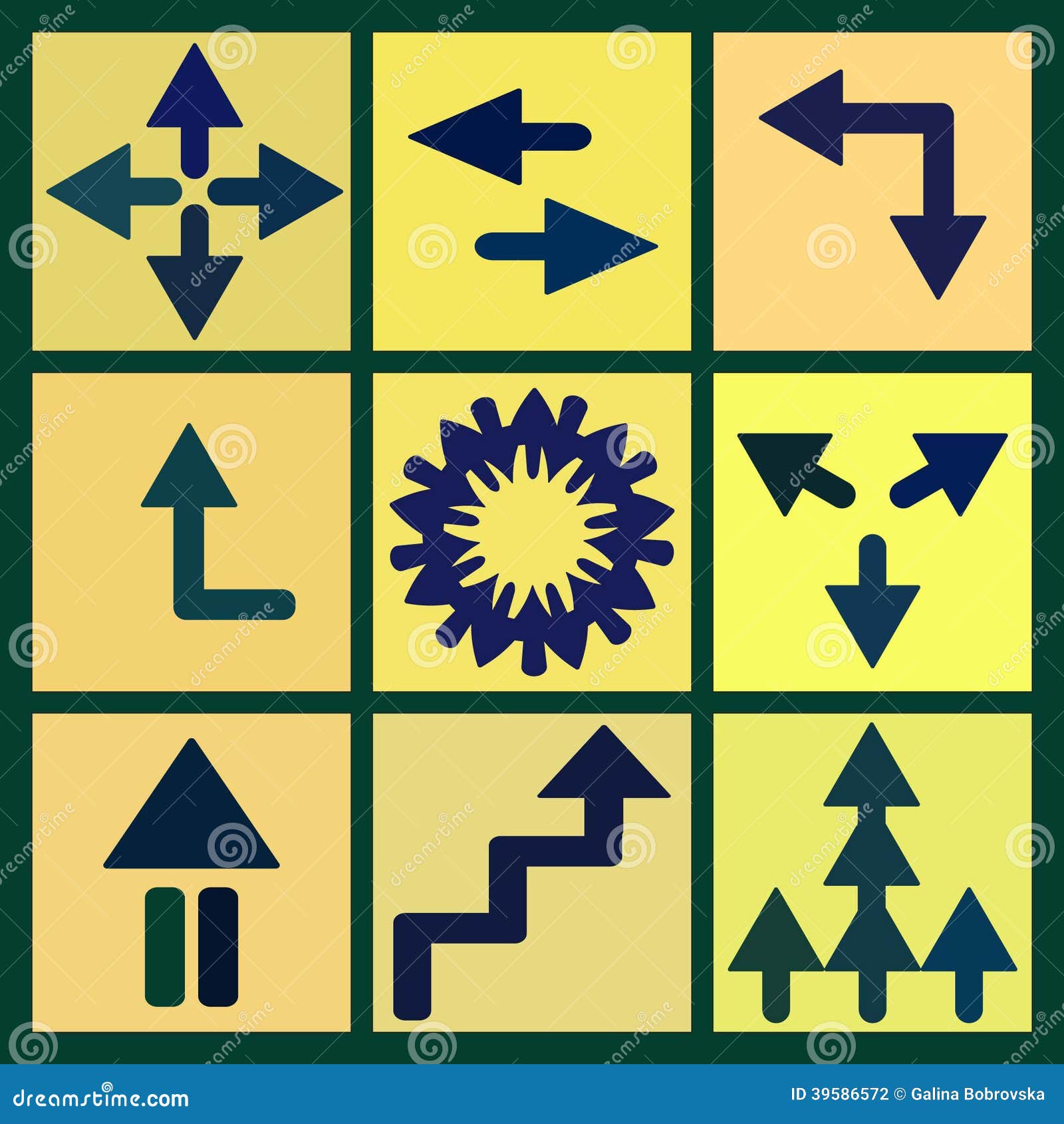 Coloured Pointers and Cog-wheel Stock Vector - Illustration of colored ...