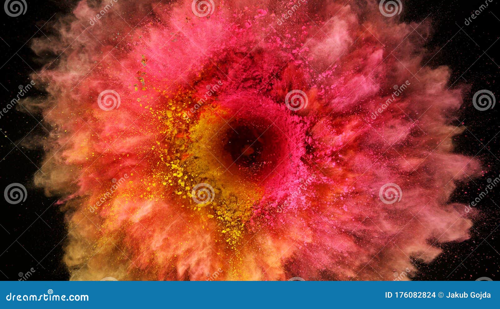 Coloured Powder Explosion on Black Background Stock Photo - Image of ...