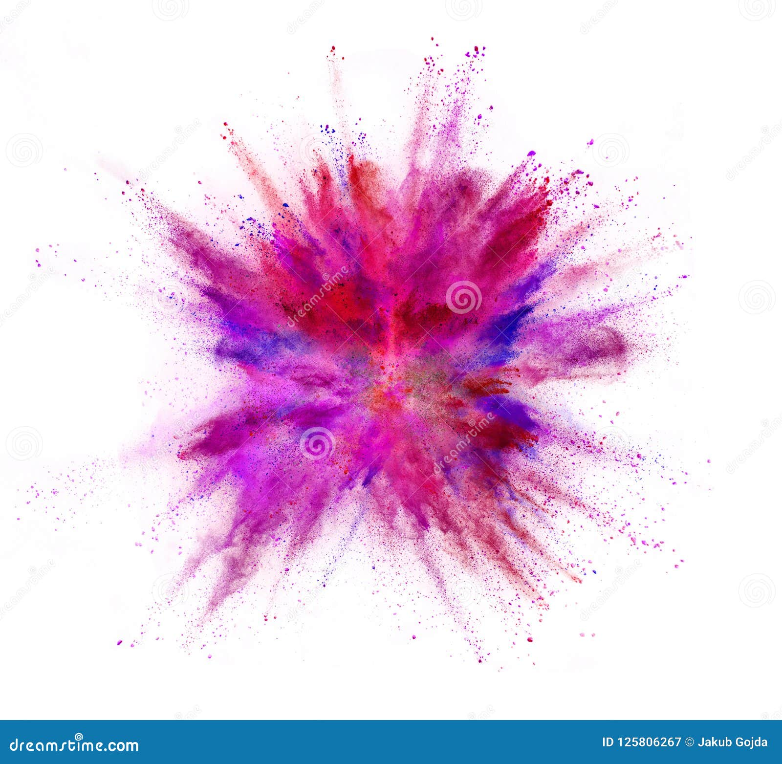 Coloured Powder Explosion Isolated on White Background Stock ...