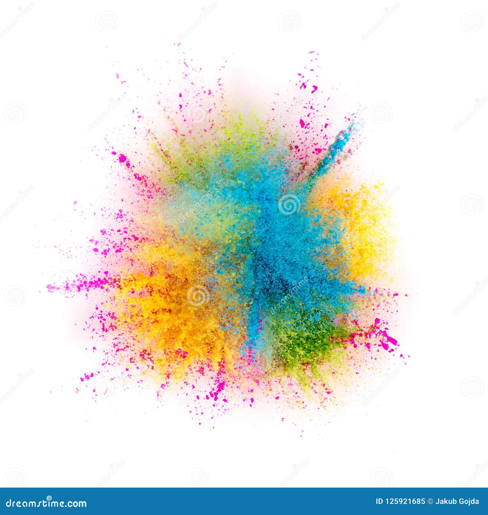 Coloured Powder Explosion Isolated on White Background Stock Image ...