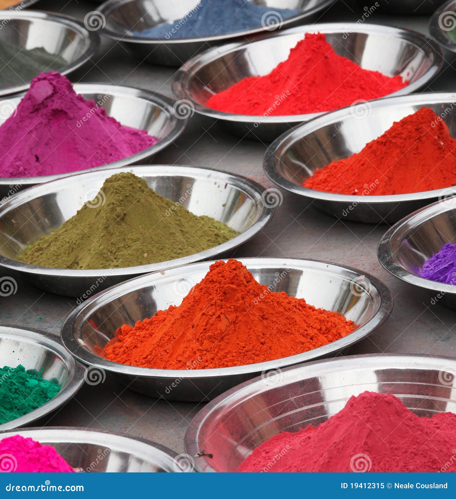 Coloured powders at market stock image. Image of colorful - 19412315