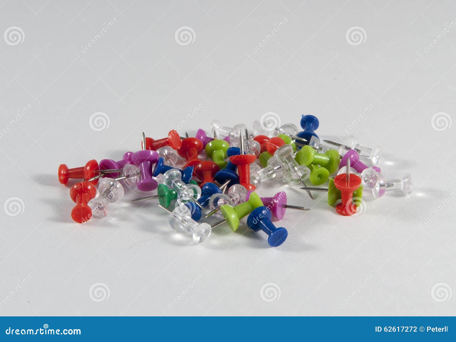Coloured push pins stock photo. Image of plastic, workplace - 62617272