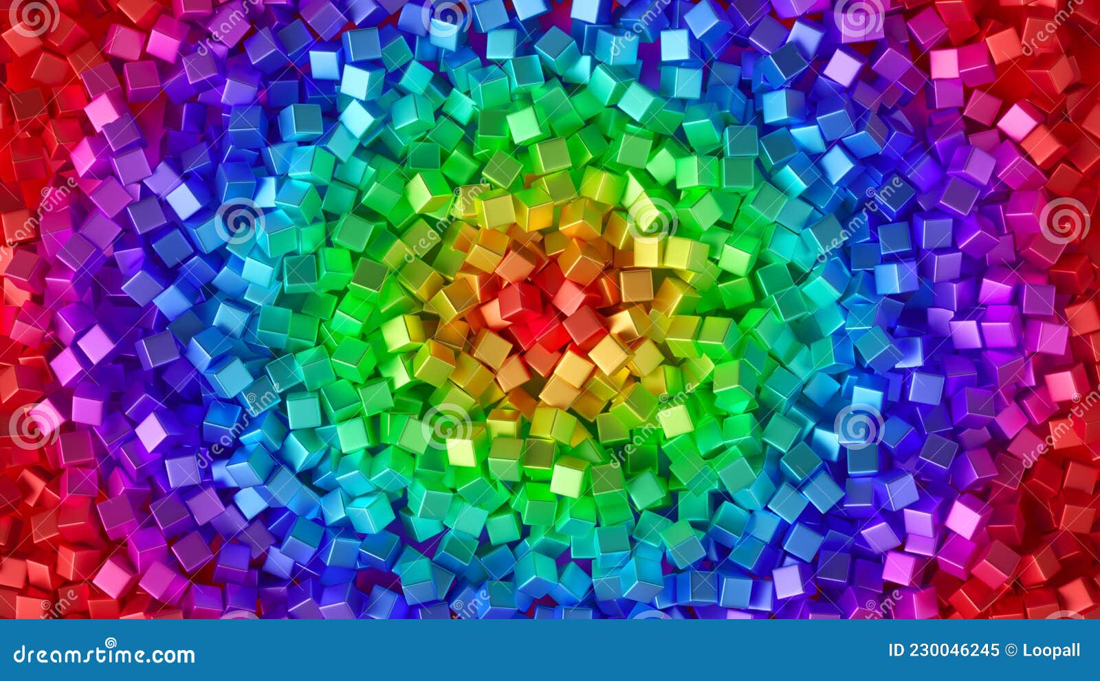 Coloured Rainbow Pattern Made of Glossy Shining Cubes Background Stock ...