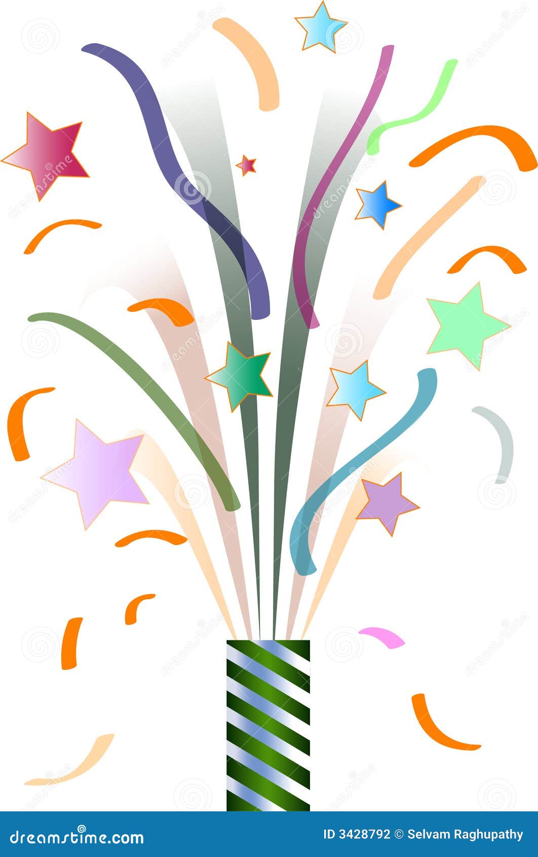 Coloured ribbon bomb stock illustration. Illustration of clipart - 3428792