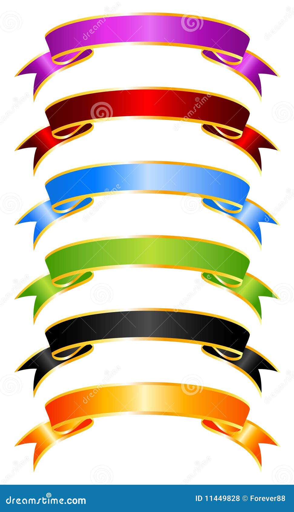 Coloured ribbons stock vector. Illustration of line, blank - 11449828