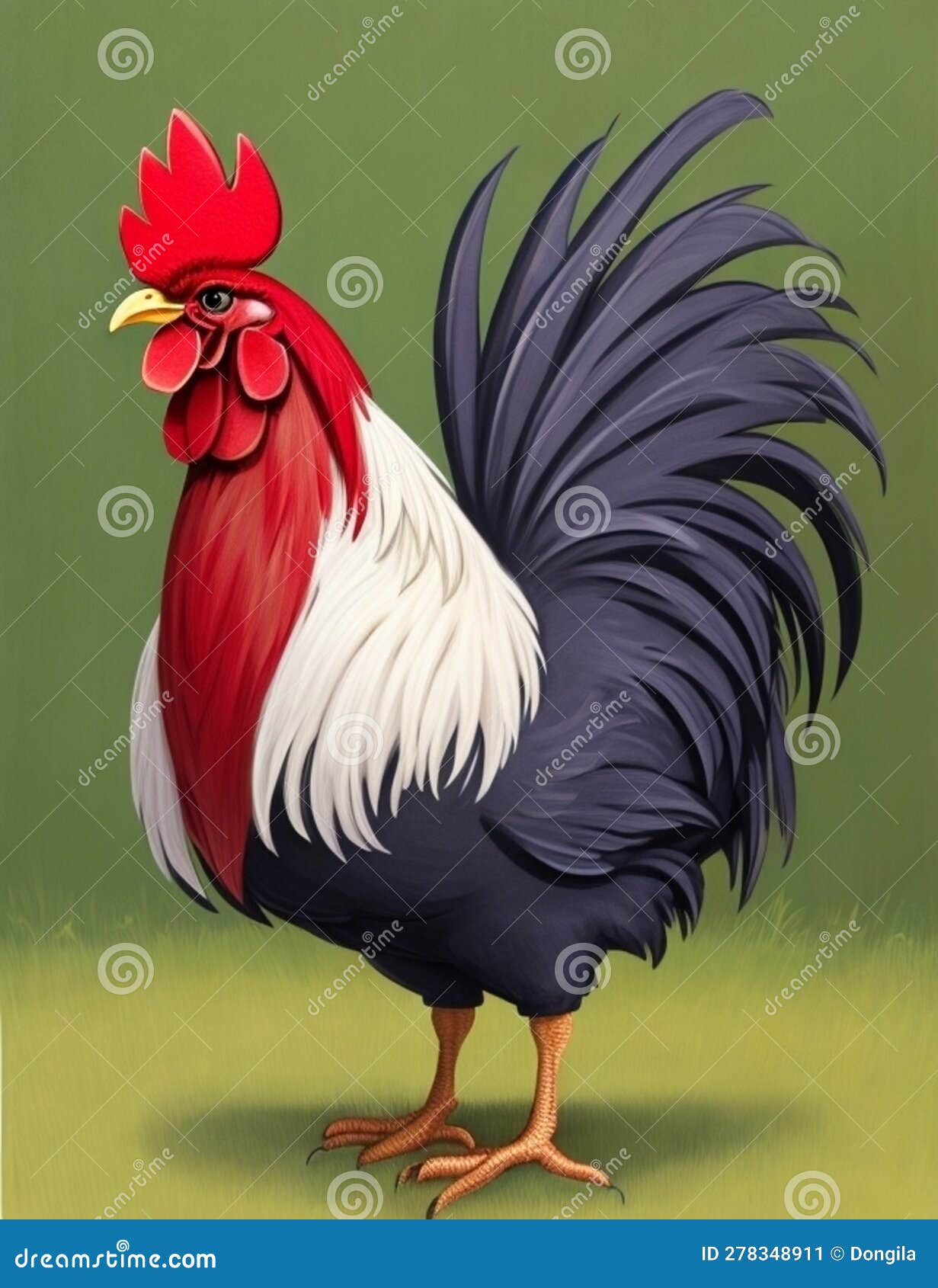 Coloured rooster stock illustration. Illustration of colorful - 278348911
