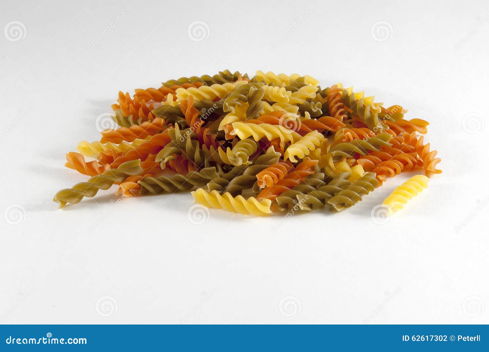 Coloured Rotini Pasta stock photo. Image of nutrition - 62617302
