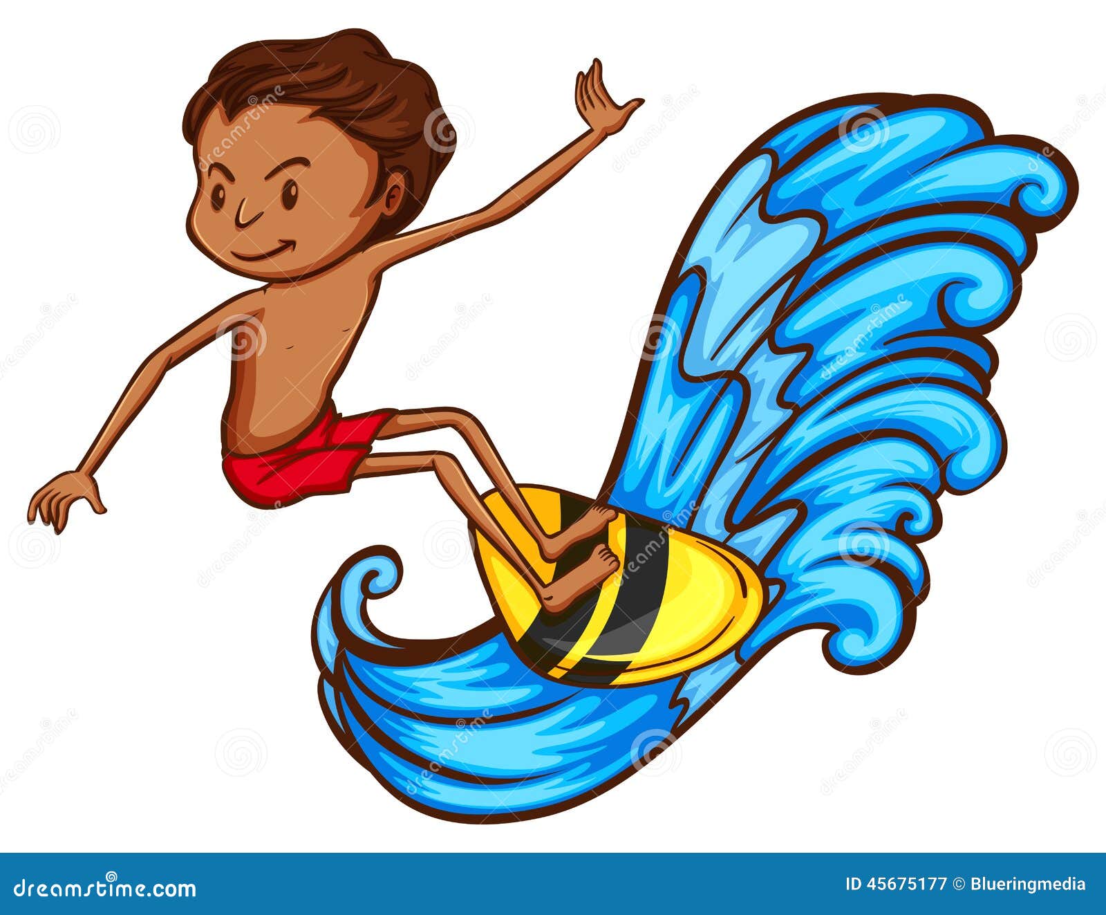 A Coloured Sketch of a Boy Doing Watersport Stock Vector - Illustration ...